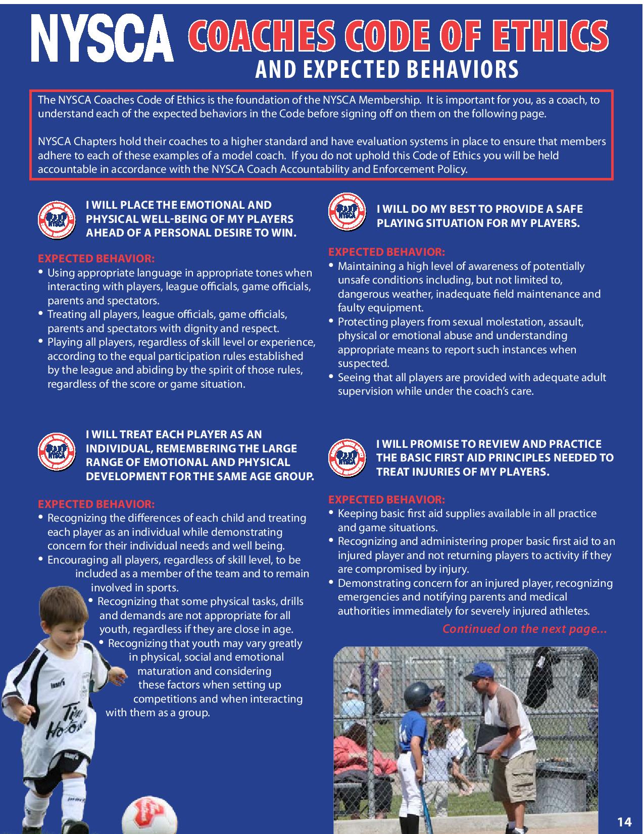 Coaches Code Of Ethics