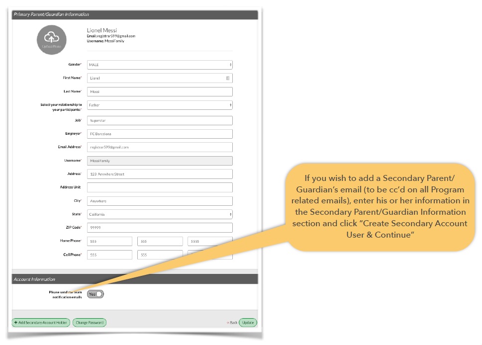 Create a new ID and Password