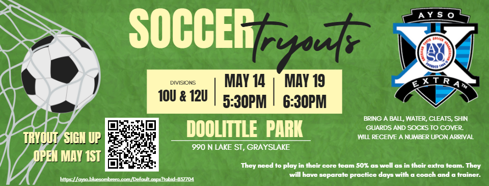 Extra Tryouts Register Now