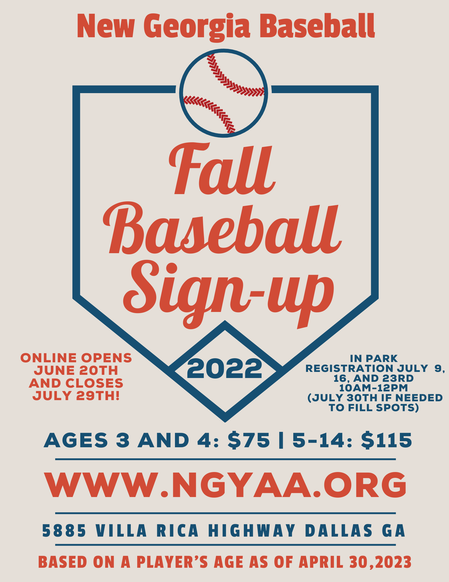 New Georgia Baseball Association > Home
