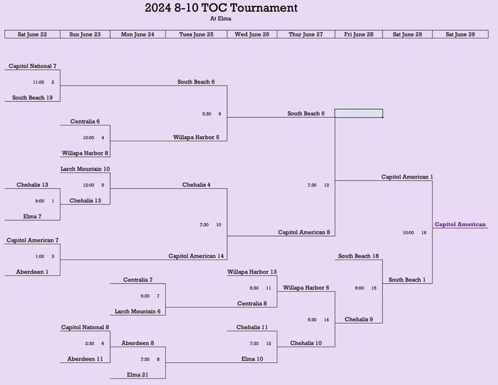 WA District 3 TOC 8-10 Baseball