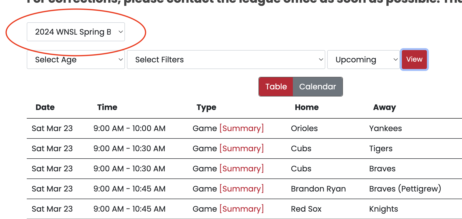 West Nashville Sports League > Sports > Baseball > Baseball