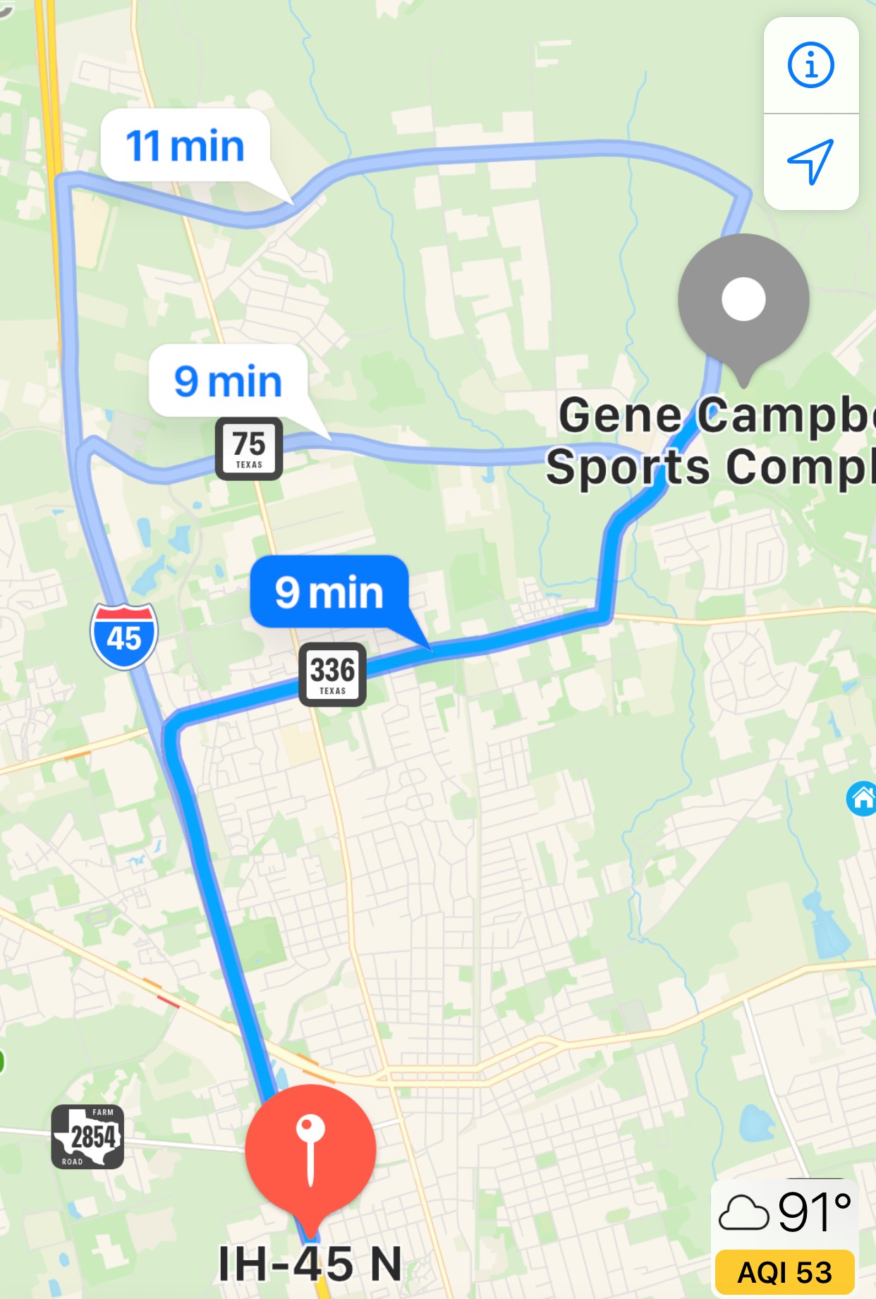 Directions to Gene Campbell Sports Complex