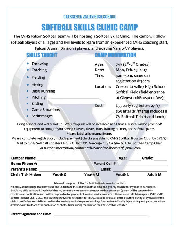 CVHS Softball Clinic