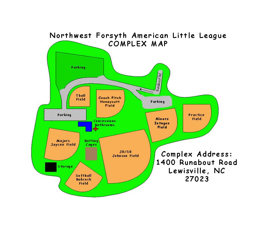 Northwest Forsyth American Little League > League Information > Complex Map